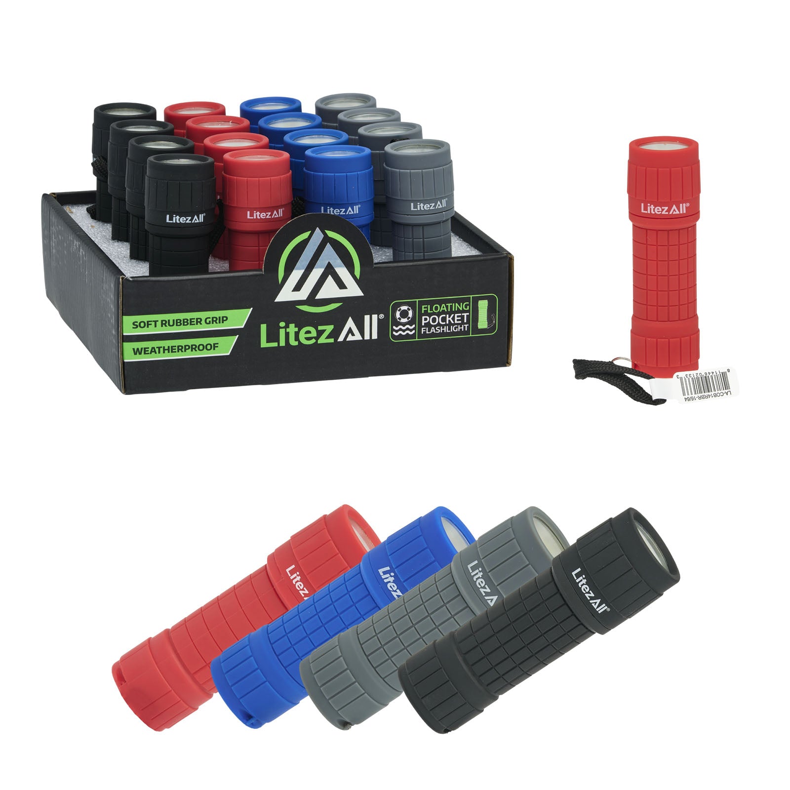 LitezAll 100 Lumen All Weather Rubber Coated Pocket Flashlight - LitezAll