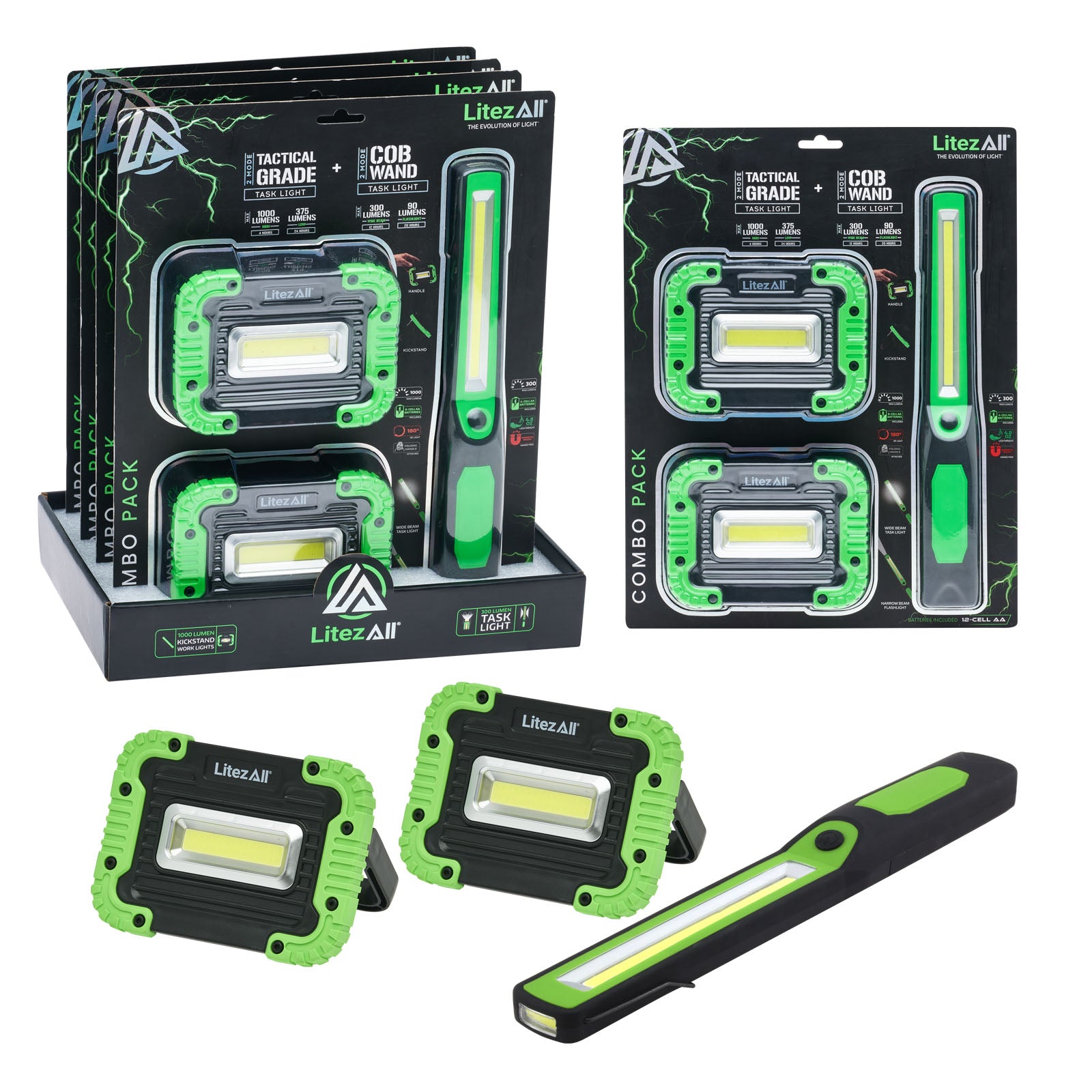 LitezAll Work Lights and Cob Wand Combo - LitezAll