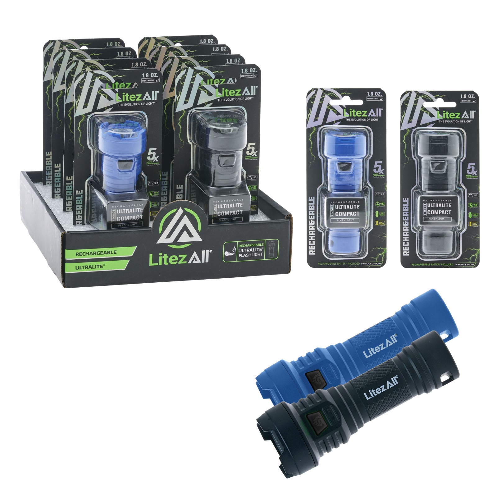 LitezAll Rechargeable 120 Lumen Flashlight - LitezAll