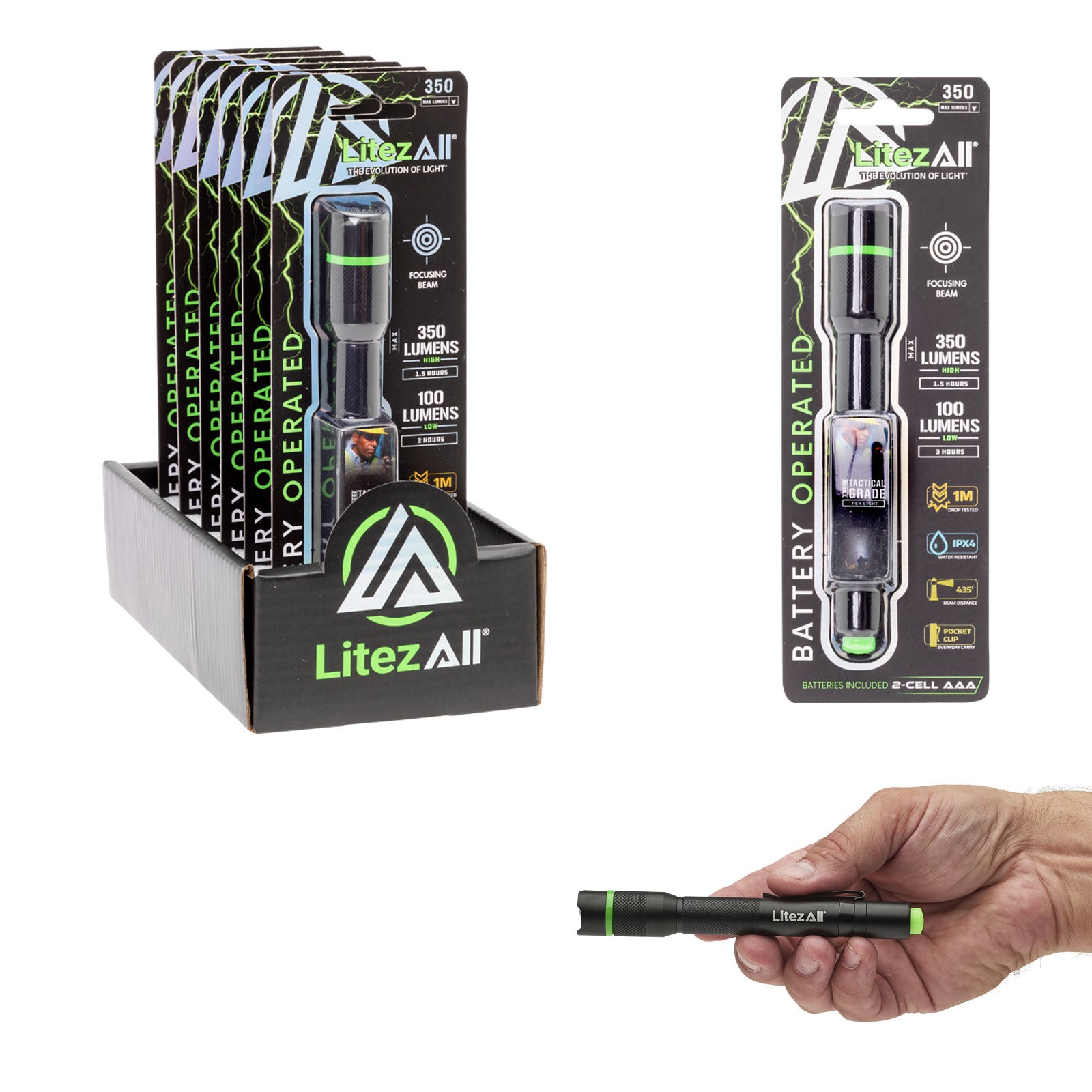 LitezAll 350 Lumen Battery Powered Pen Light Flashlight - LitezAll