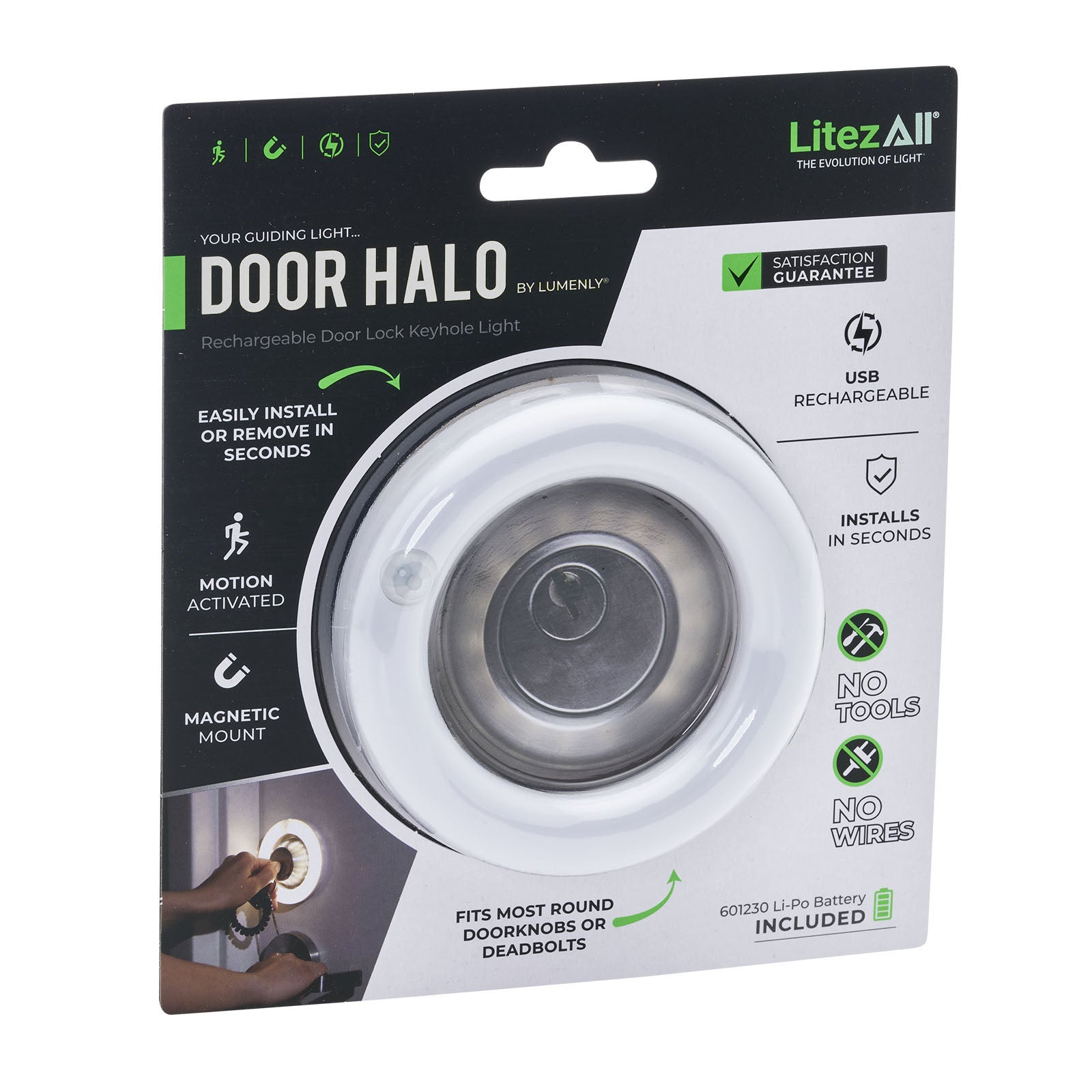 LitezAll® Rechargeable Motion Activated Door Lock Keyhole Light - LitezAll